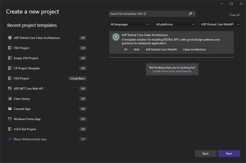 ASP Dotnet Core Clean Architecture - Visual Studio Marketplace